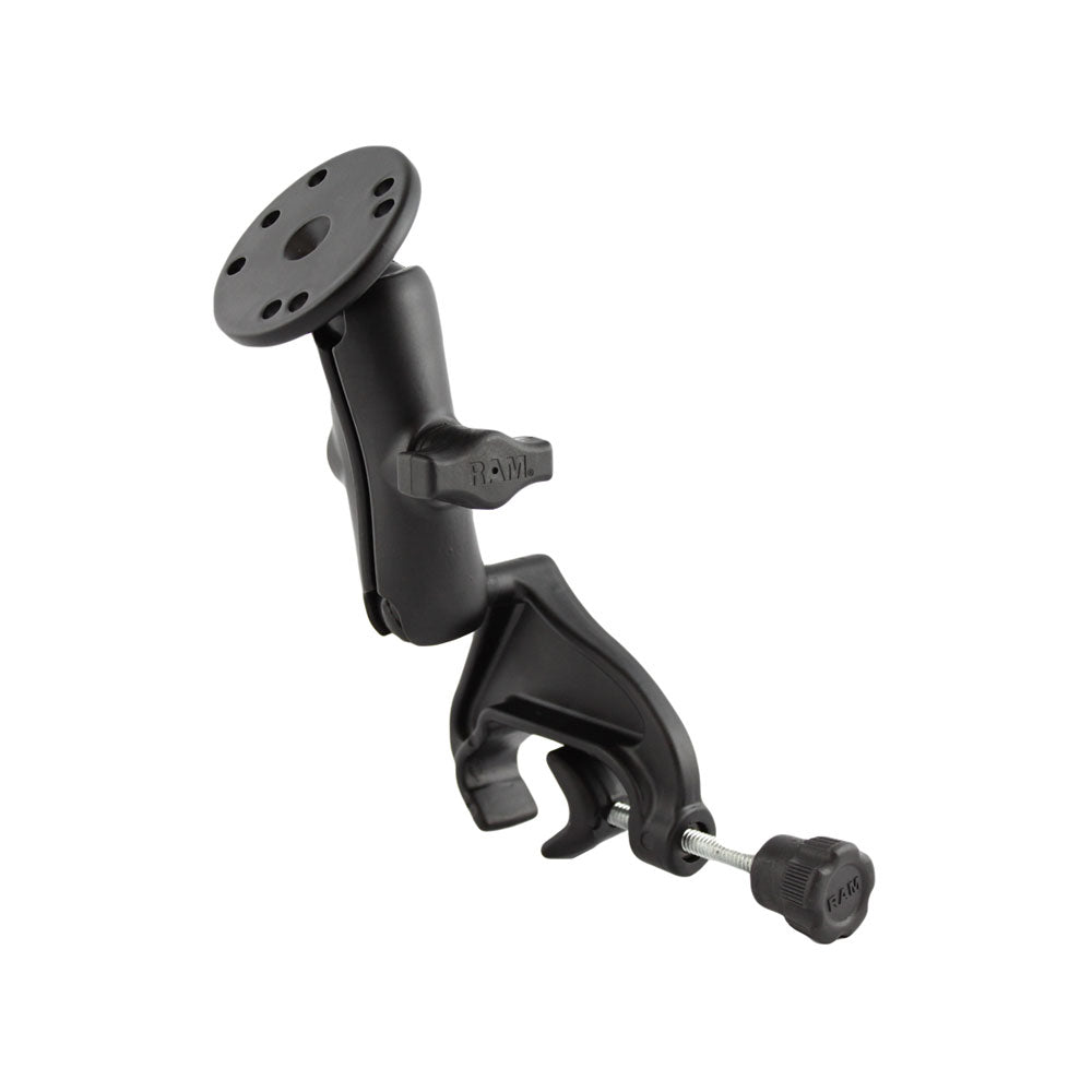 RAM Mount Yoke Clamp Mount wDouble Socket Arm Round Base RAMB121202U ...