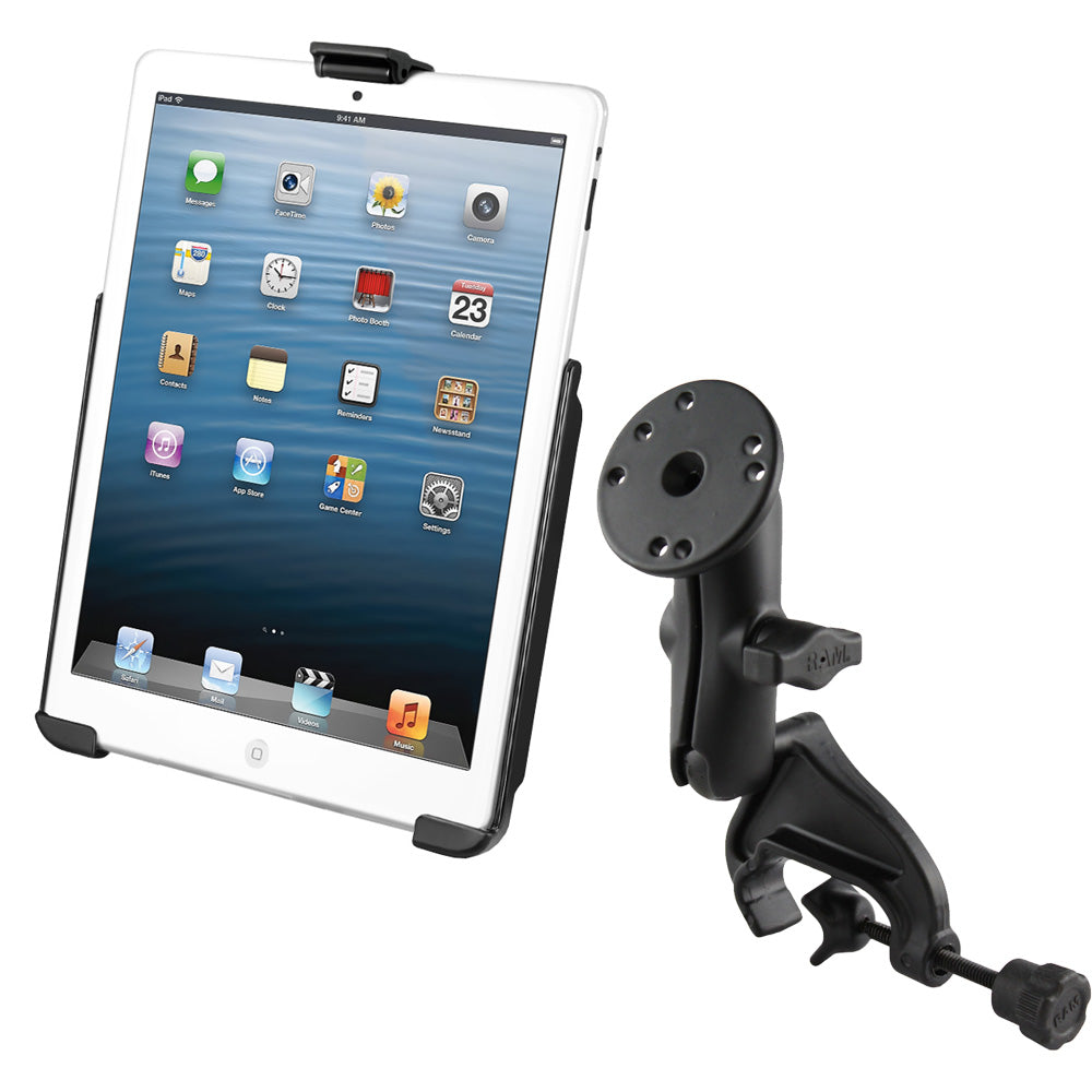 RAM Mount Yoke Clamp Mount wApple iPad mini EZROLLR Cradle RAMB121AP14U ...