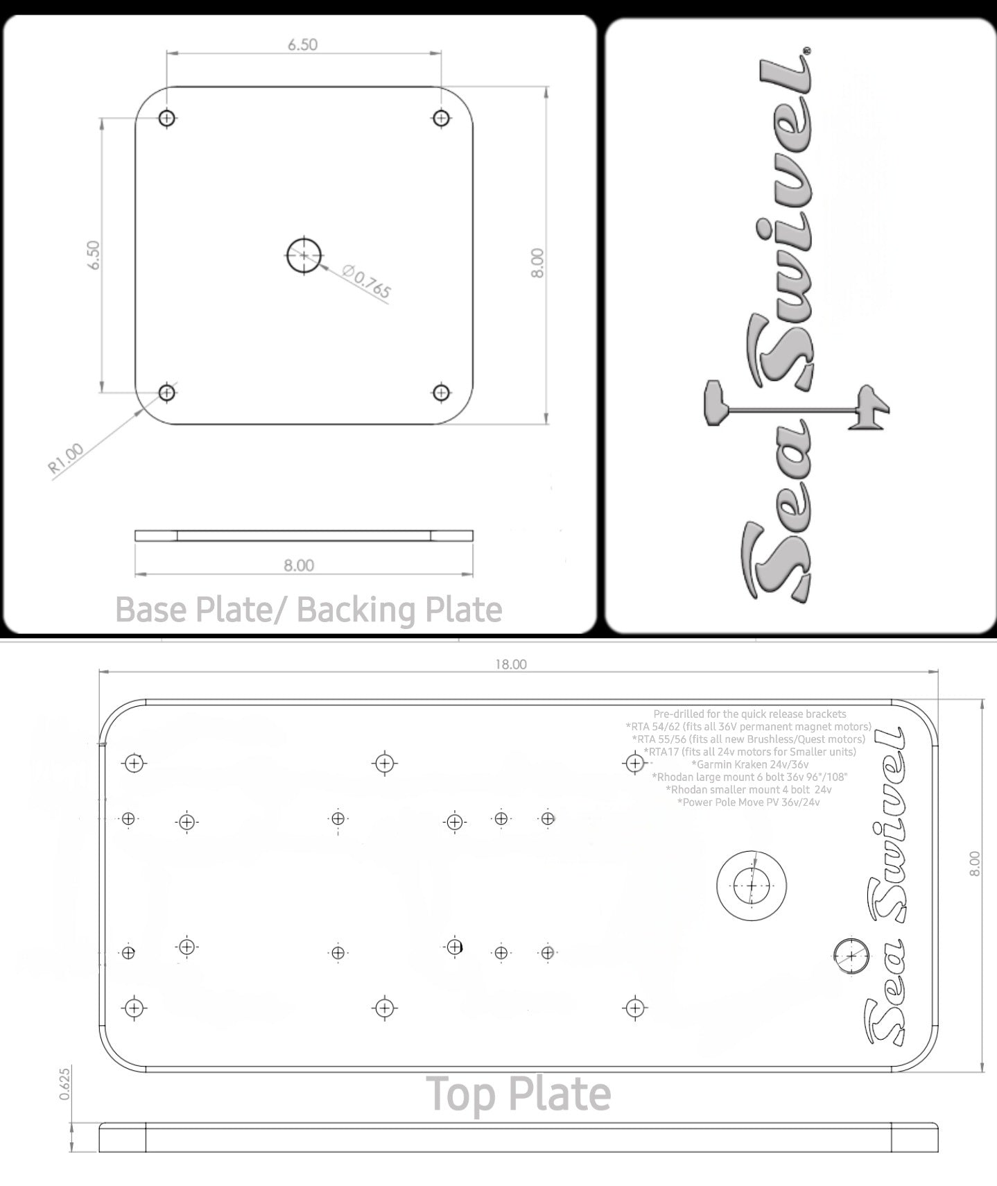 Sea Swivel Trolling Motor Bracket